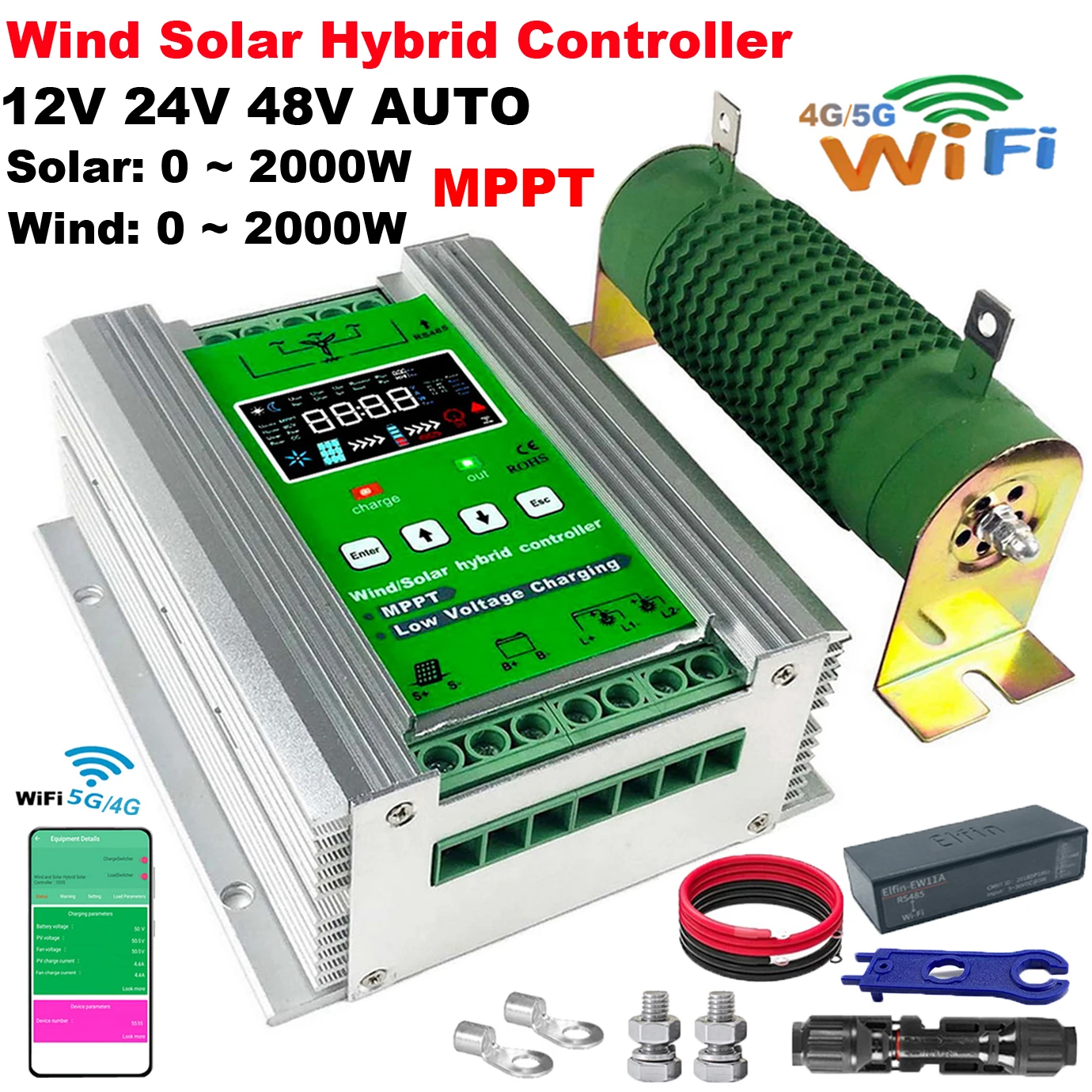 1000W-4000W-WIFI-Hybrid-Solar-Wind-Charge-Controller-Power-System-MPPT-Solar-Regulator-For-12V ...