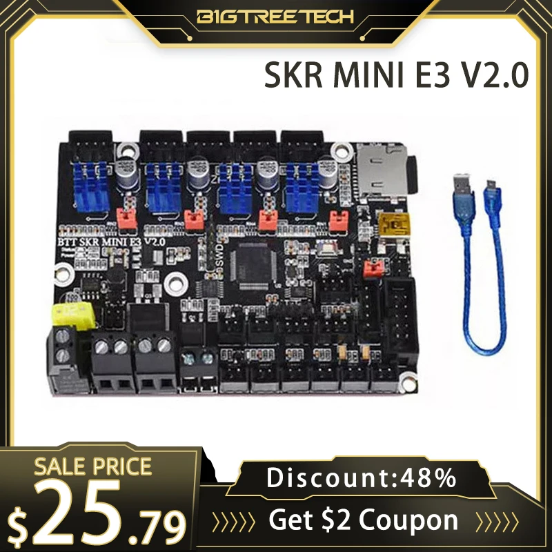 BIGTREETECH controlador BTT SKR MINI E3 V2.0, Motheboard de 32 bits TMC2209, actualización SKR ...