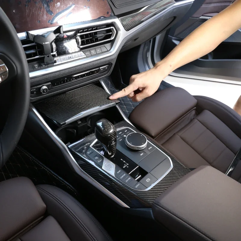 For-BMW-3-4-Series-G20-G21-G22-2020-2022-Real-Carbon-Fiber-Car-Gear ...