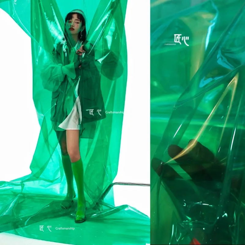 Transparent-TPU-Fabric-Bright-Green-Laser-Reflective-Film-Clothing ...