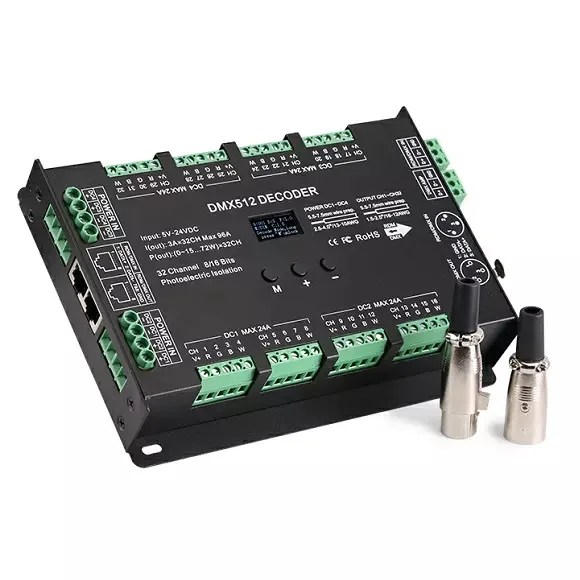 LED-dmx512-controller-32-channel-RGBW-5V-12V-24V-96A-DMX-to-PWM-Decoder ...
