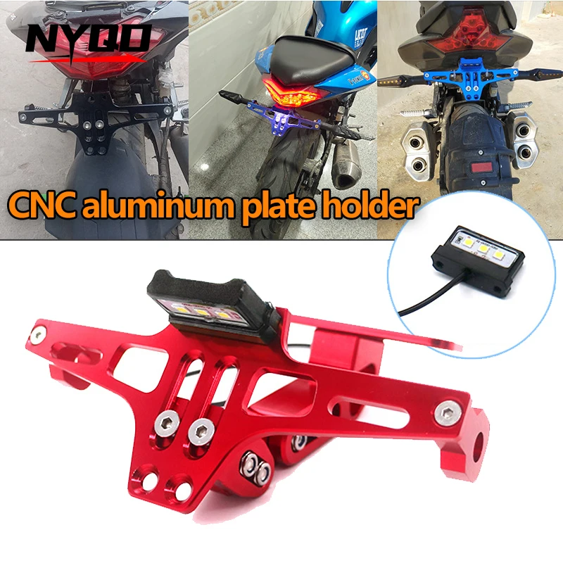 Motorcycle Rear License Plate Frame Mount Holder Turn Signal Lights for ...