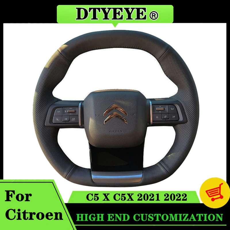 Car-Steering-Wheel-Cover-For-Citroen-C5-X-C5X-2021-2022-Customized-Car ...