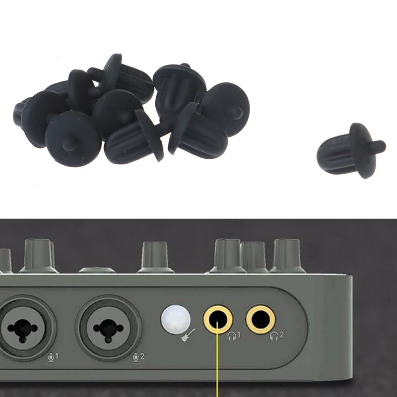 10pcs-Black-Rubber-6-35mm-Audio-Jack-PC-DVD-Microphone-Socket-Dust ...