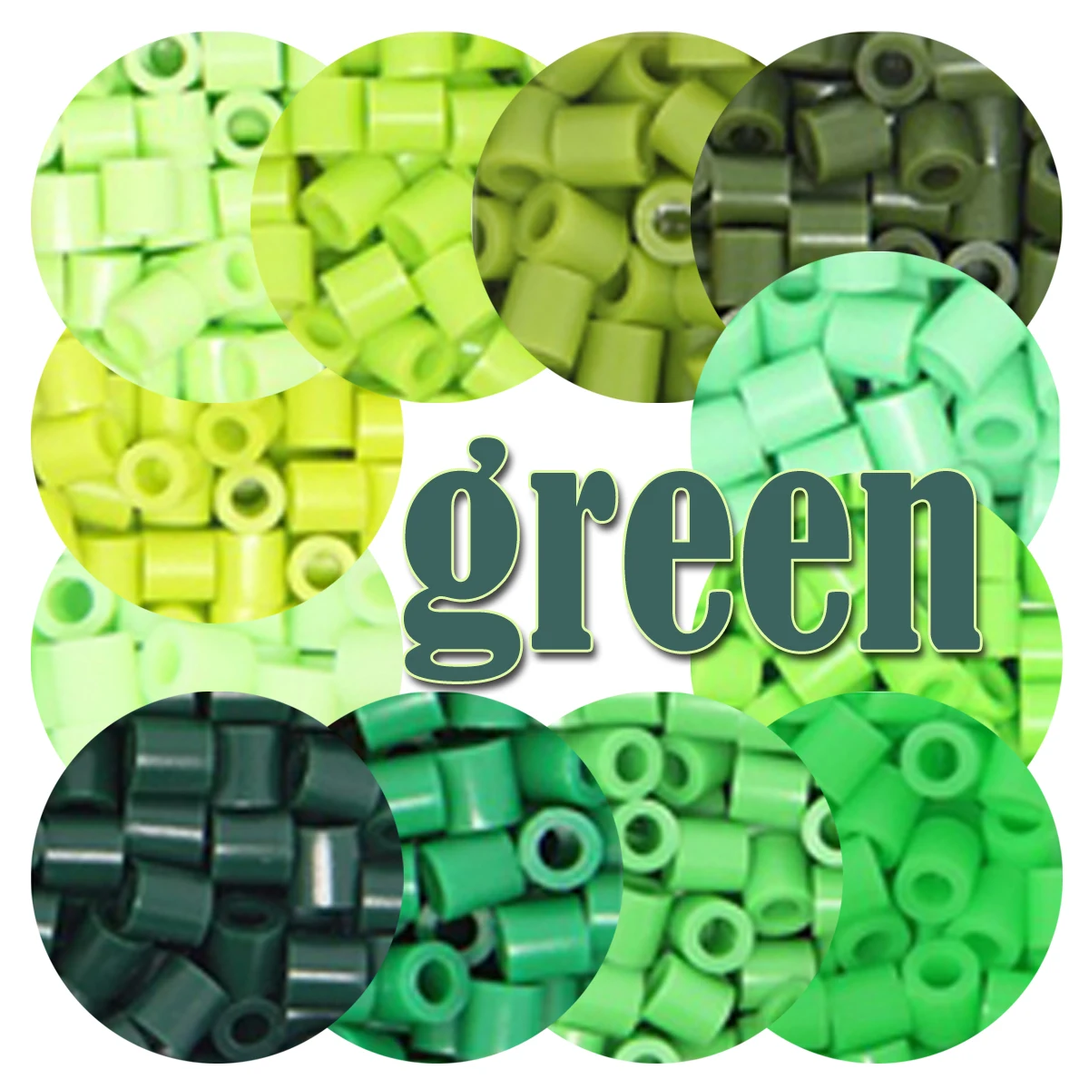 Green color 5mm 1000PCS Pixel Art YantJouet Hama Beads for Kids Iron ...