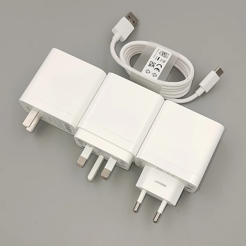 67W-OPPO-Fast-Charger-Supervooc-2-0-Power-Adapter-Usb-Type-C-Cable-For ...