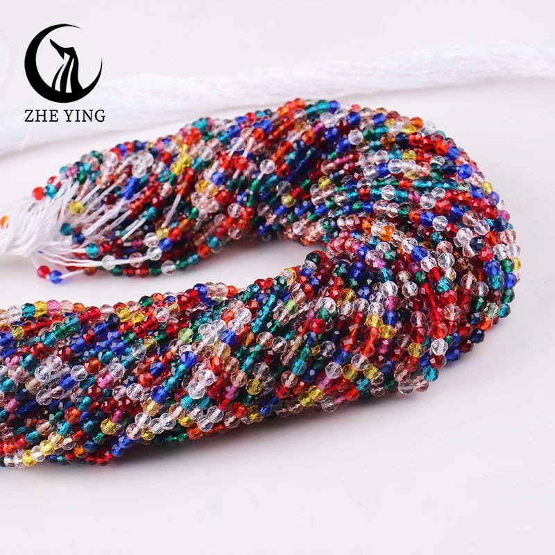 Zhe Ying 10 strands/lot Crystal Glass Beads Hydro Round Micro Faceted ...