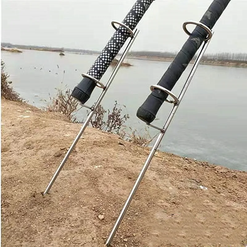 30-40cm-Double-Rings-Single-Fork-Fishing-Rod-Holder-Bank-Fishing-Ground ...