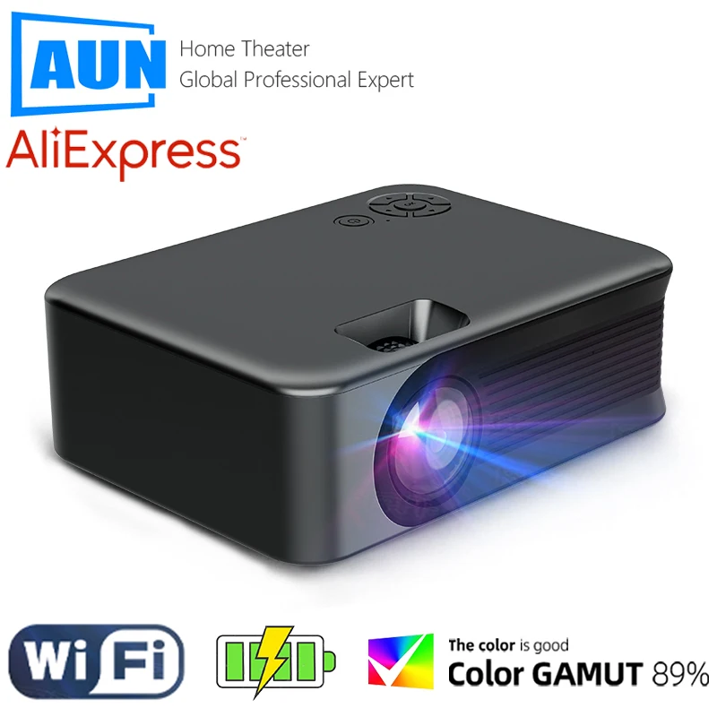 AUN A30C Pro 3D LED MINI Projector Portable WIFI Home Theater Cinema Sync Android IOS Smartphone ...