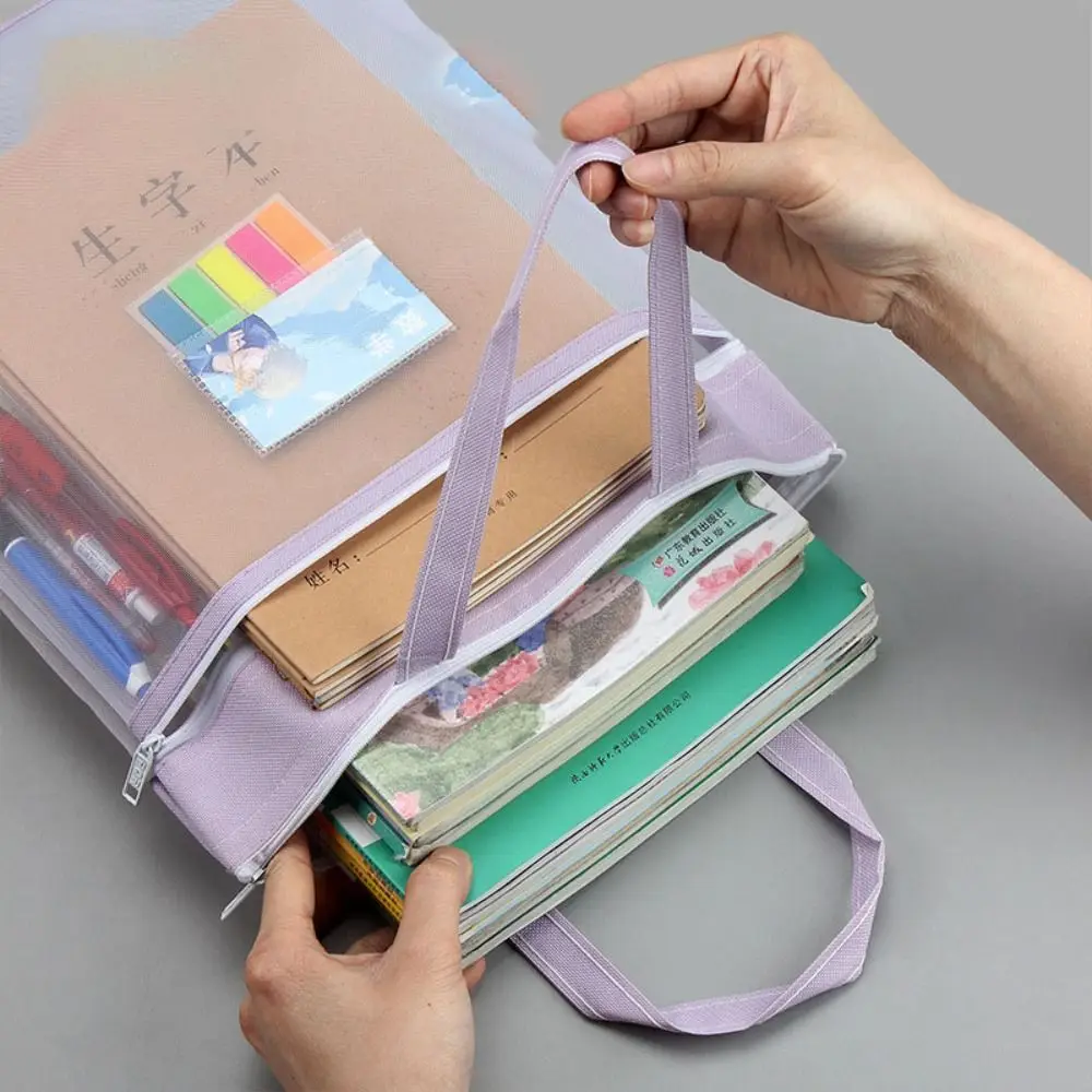 Transparent-Mesh-File-Bag-Document-Organizer-Stationery-Holder-Bag-with ...