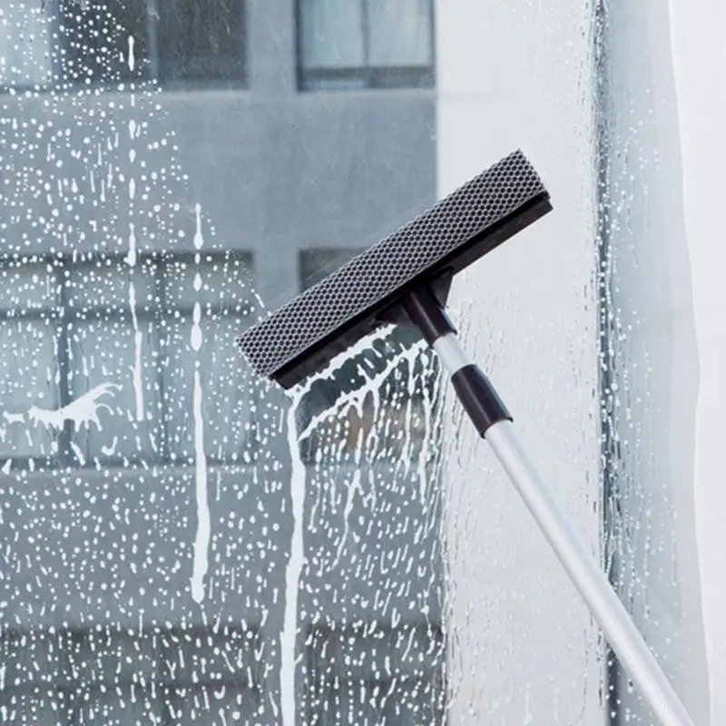 2-in-1 Telescopic Rod Glass Washing Cleaning Mop Windows Wiper Tool ...
