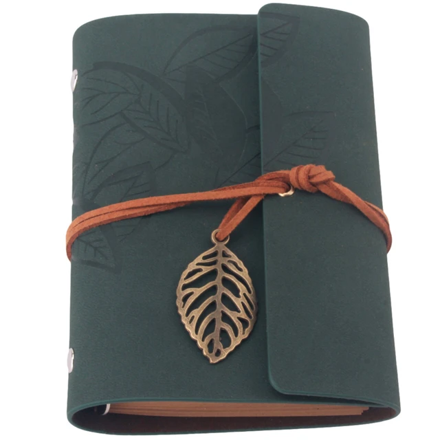 Retro Leaf Notebook School Office Stationery Diary Notepad Literature ...