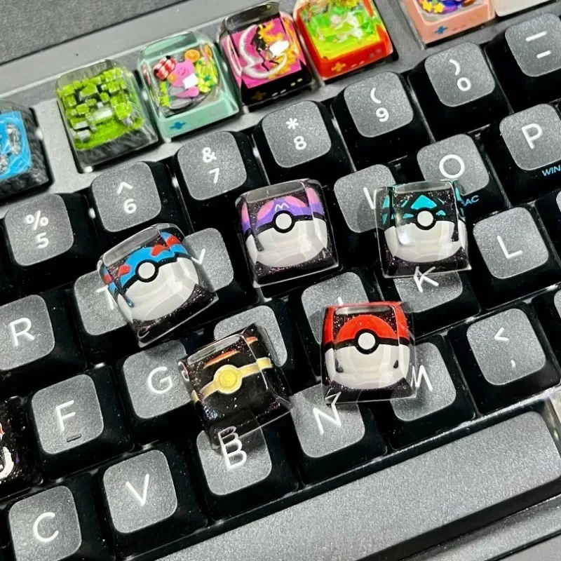 Teclado-mec-nico-de-Pok-mon-Pokeball-Bola-de-resina-transparente-gran ...