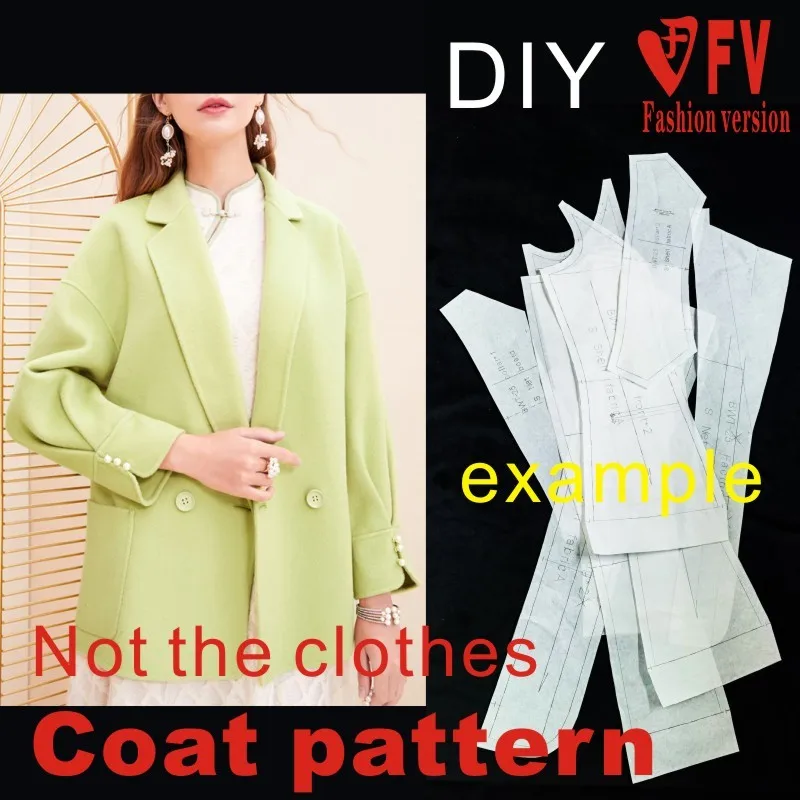 Clothing DIY pattern women's double-sided woolen coat coat cutting ...