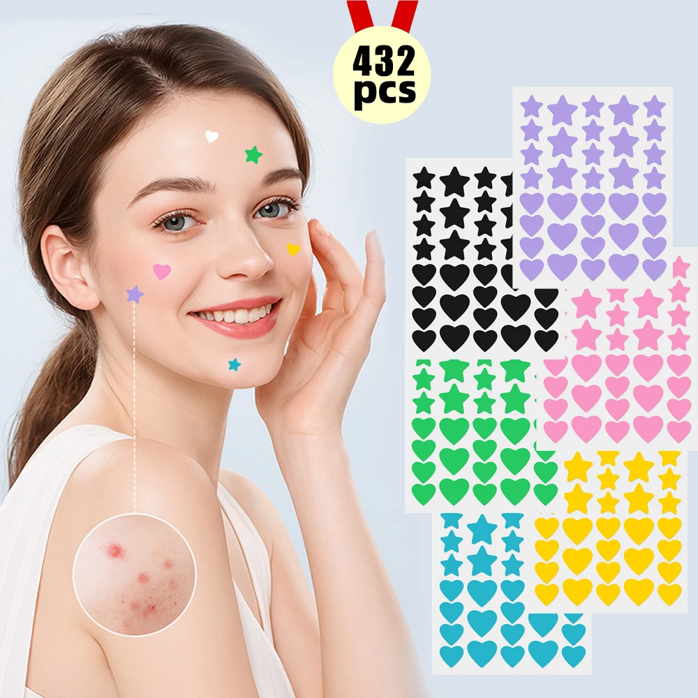 432 Colorful PE Pimple Patches Cute Star Shaped Pimple Cover Sticker ...