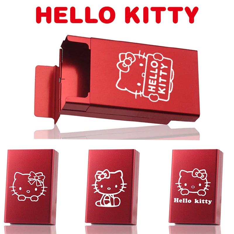Hello-Kitty-estuche-de-Metal-fino-para-cigarrillos-para-hombre-y-mujer ...