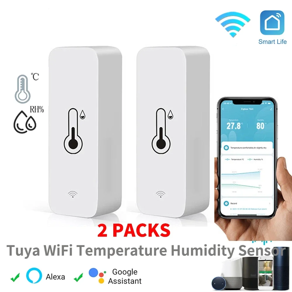 Smart WiFi Temperature & Humidity Sensor with App Control & Voice ...