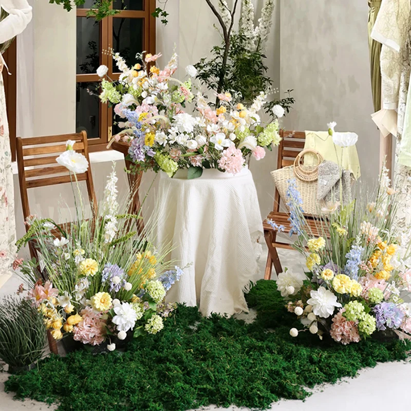 Colorful-Wedding-Floor-Floral-Arrangement-Table-Centerpieces-Flower ...