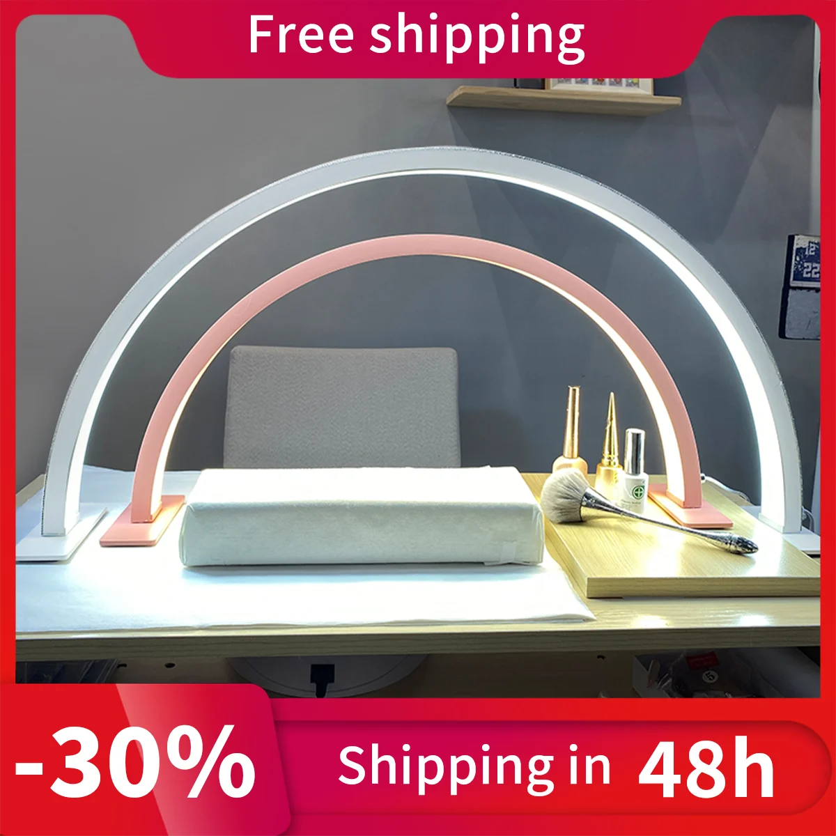 Free-Custom-Logo-Beauty-Salon-LED-Light-Half-Moon-Lamp-For-Nail-Lamp ...