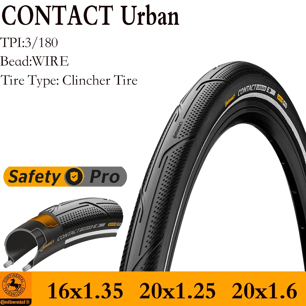 CONTINENTAL-CONTACT-URBAN-Brompton-BICYCLE-TIRES-BMX-16x1-35-35-349 ...