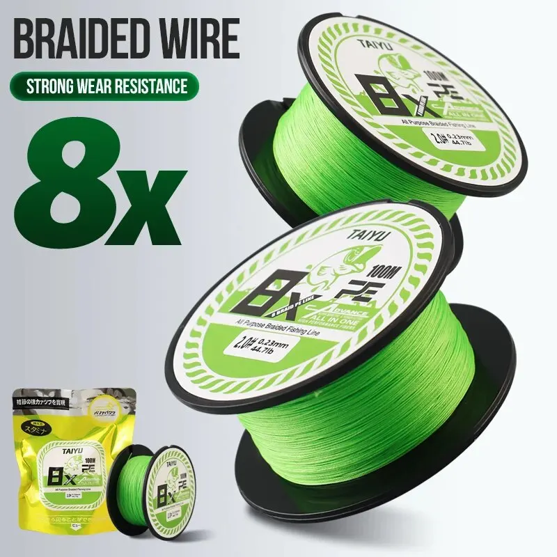 TAIYU-8-Strands-100M-PE-Braided-Fishing-Line-32LB-72LB-Japan-Durable ...