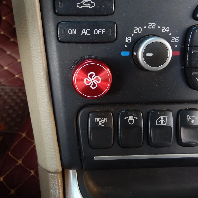 Red-Color-Car-Interior-Decoration-Acc-Air-Conditioning-Fan-Button ...