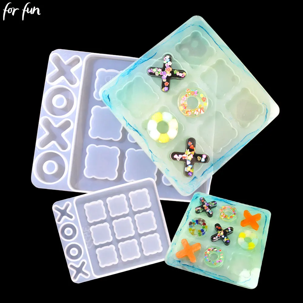 For-Fun-DIY-XO-Chess-Board-Game-Silicone-Mold-Large-and-Small-Handmade ...