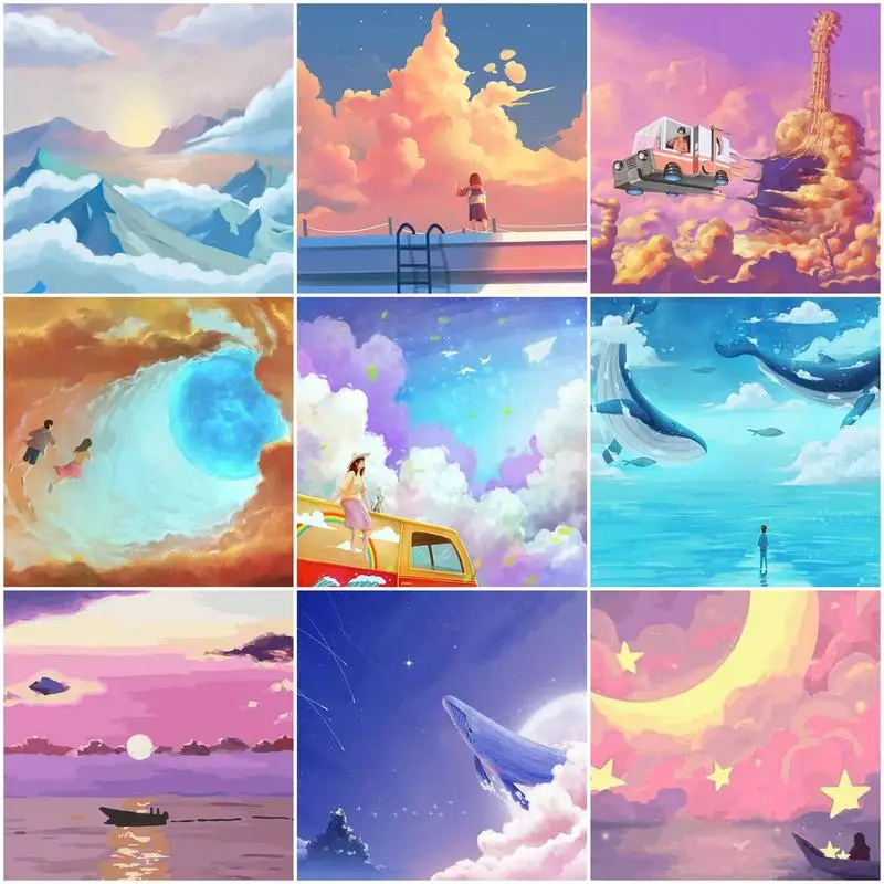 Colorful Cloud Drawing