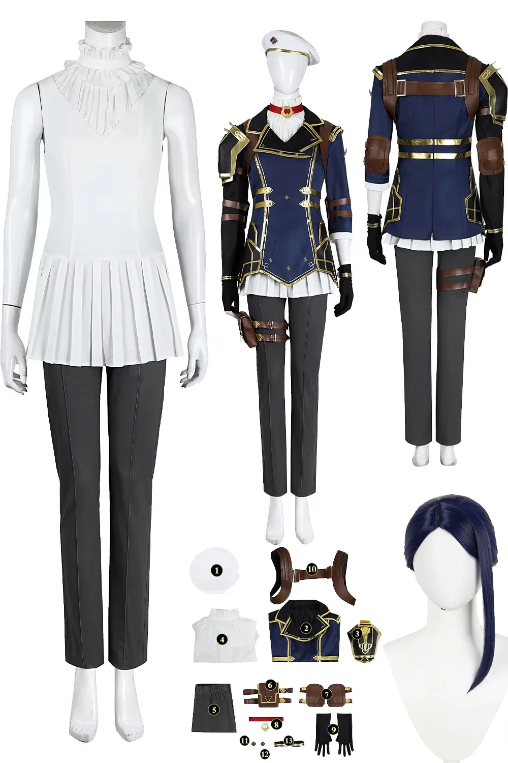 Women Female Caitlyn Cosplay Kiramman Costume Game LoL The Sheriff Cos ...