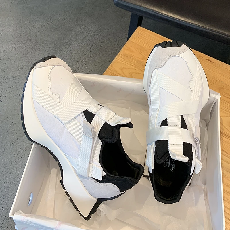 Apanzu Women's Vulcanized Chunky Casual Shoes Thick Bottom Platform ...