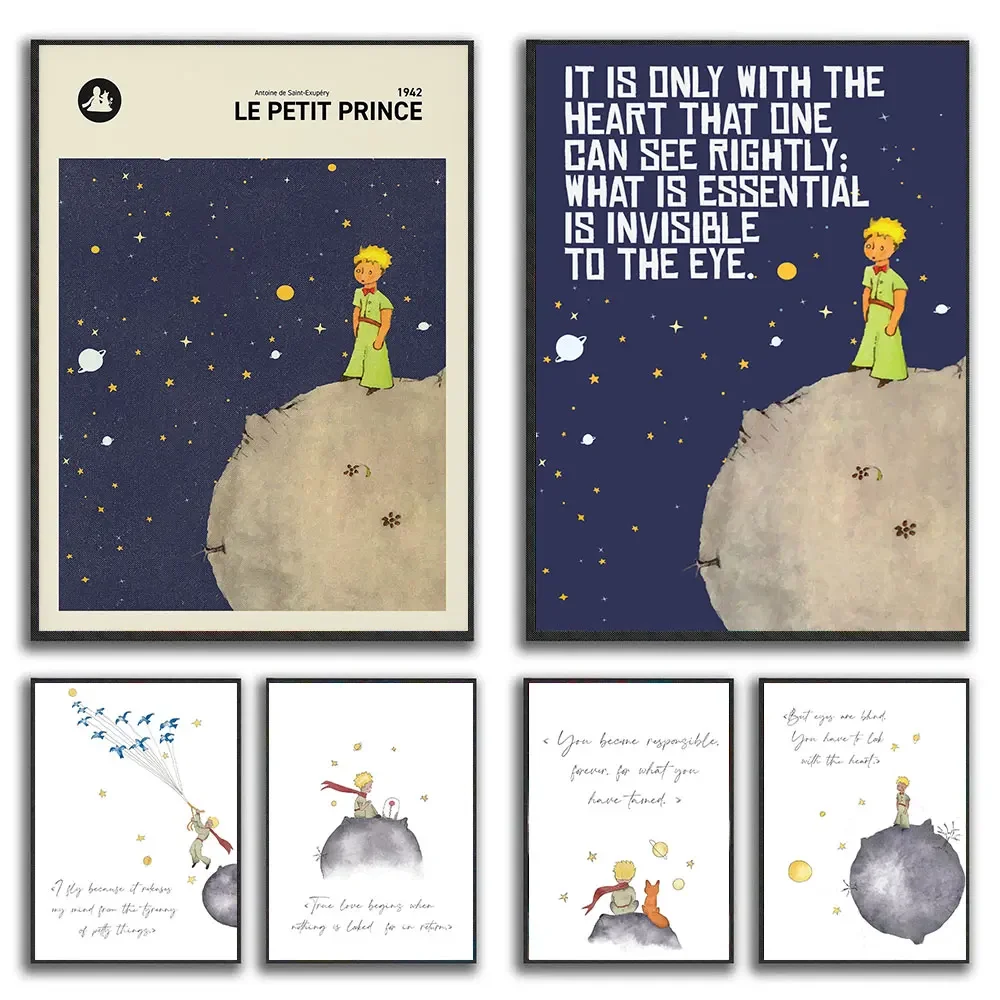Le-Petit-Prince-Prints-Boys-Nursery-Art-Canvas-Painting-Watercolor ...
