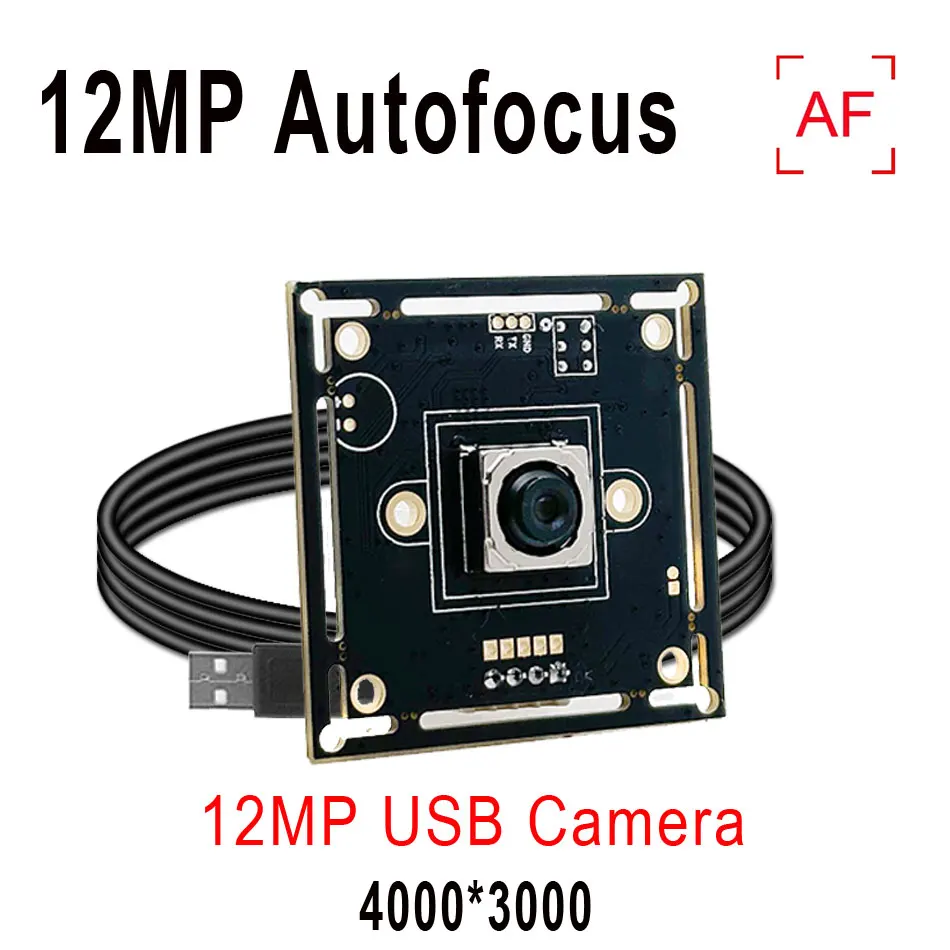 Industrial 12MP USB Camera PCB Module IMX362 Sensor Autofocus WebCam ...