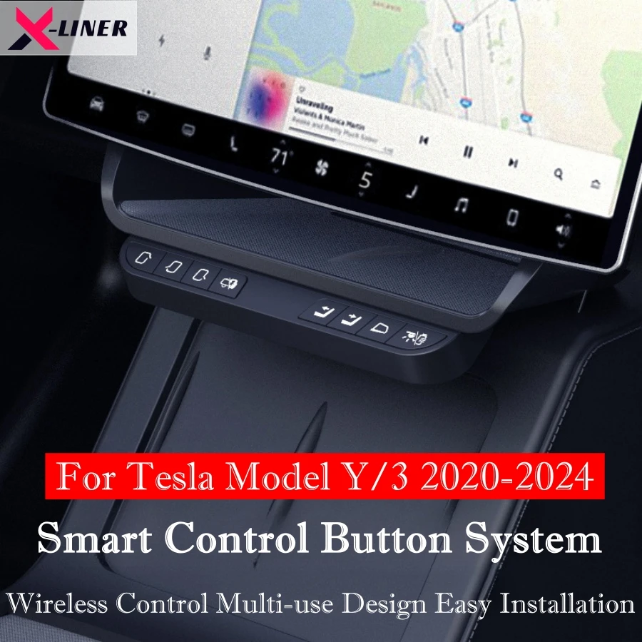 For-Tesla-Model-Y-3-Model-3-Highland-2024-Wireless-Smart-Button-Center ...