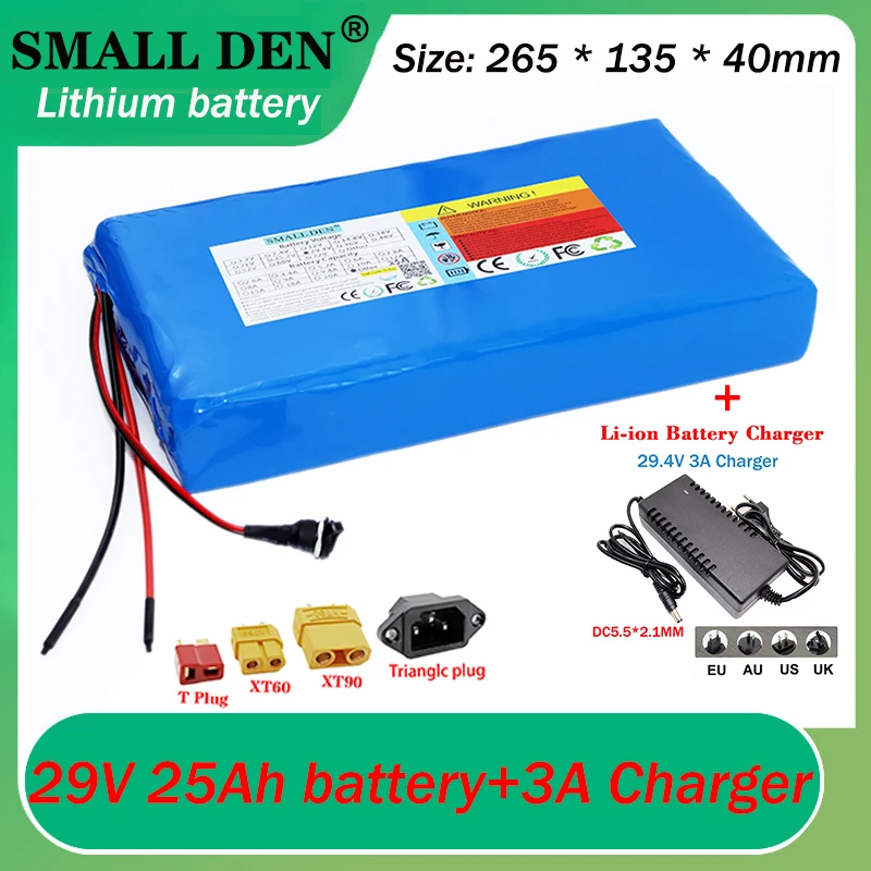 29V-25Ah-7S8P-18650-lithium-battery-pack-25000mAh-800W-motor-with-30A ...