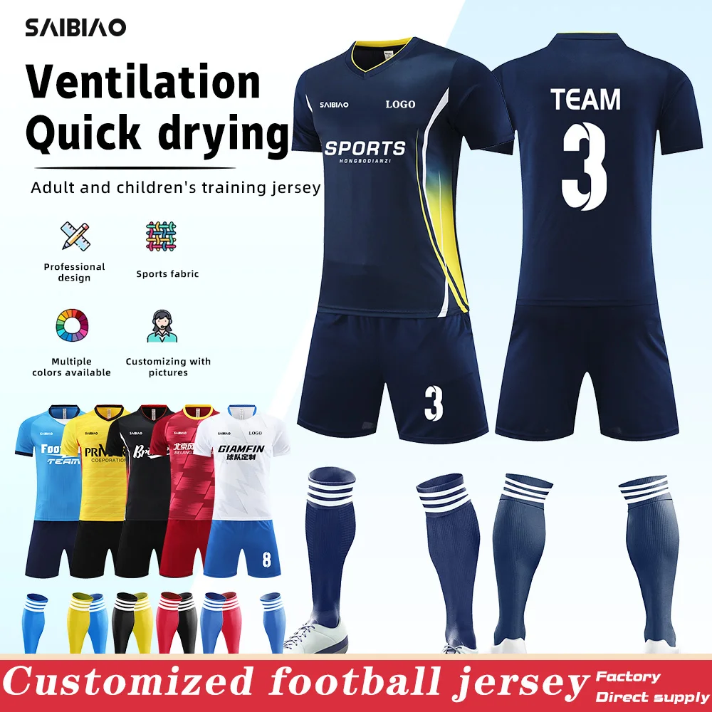 Adult-Kids-Football-Jersey-Men-Boy-Customize-Soccer-Uniforms-Kit-Sports ...