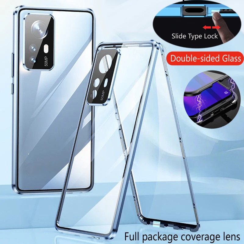 360-Metal-Magnetic-Glass-with-Snap-Lock-Case-For-Redmi-Note-13-Pro-Plus ...