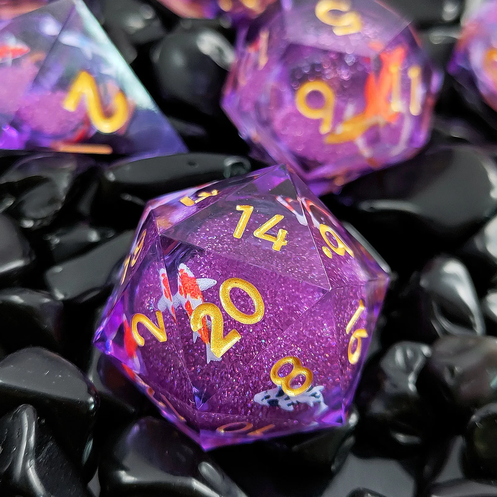 RPG-Liquid-Core-Dice-Resin-DND-Dice-Set-Daisy-Fish-Dice-Player-for ...