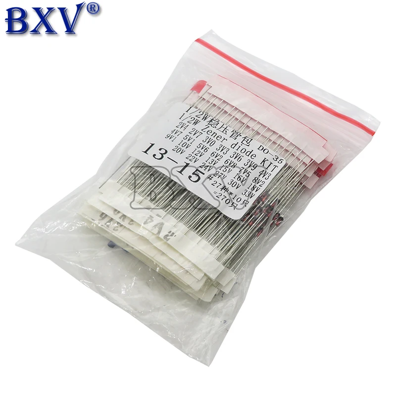 270PCS-0-5W-Zener-Diode-Kit-Assortment-Set-1-2W-2V4-33V-Zener-Diode ...
