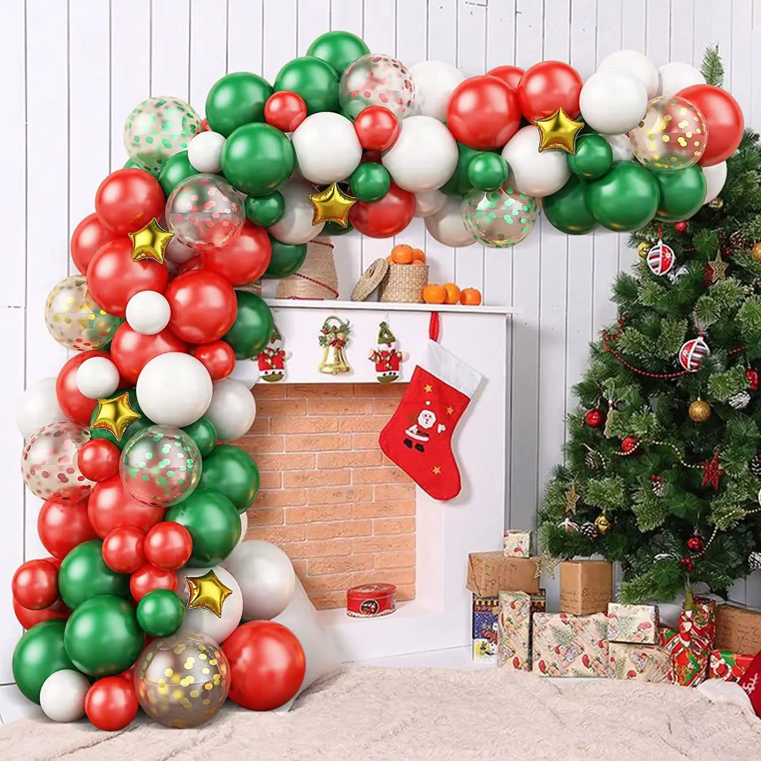 87 Pieces Christmas Balloons Arch Balloon Garland Party Decoration ...
