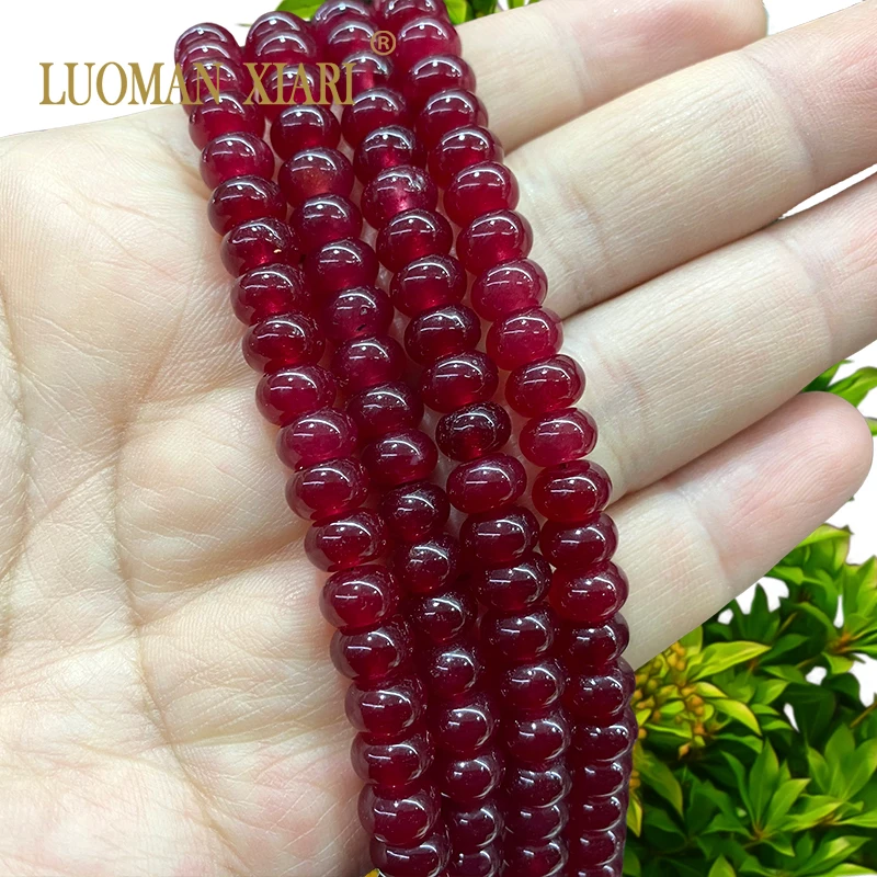 5x8MM-Natural-Stone-Rondelle-Ruby-Red-Chalcedony-Abacus-Flat-Round ...
