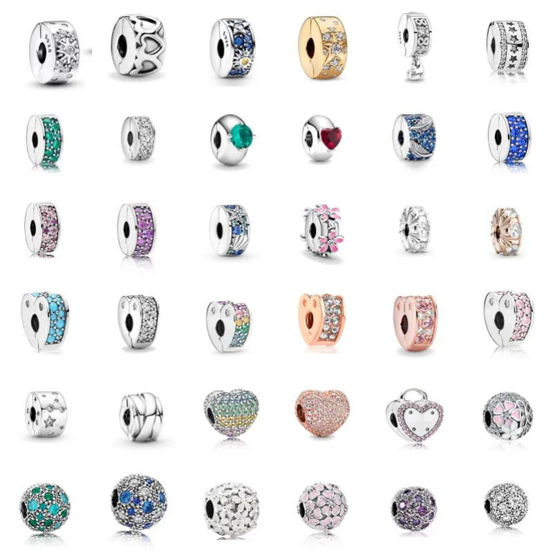 New-Classic-Shiny-Love-Stars-Clip-Beads-Pendant-Fit-Original-Pandora-Bracelet-DIY-Jewelry-Clasp ...