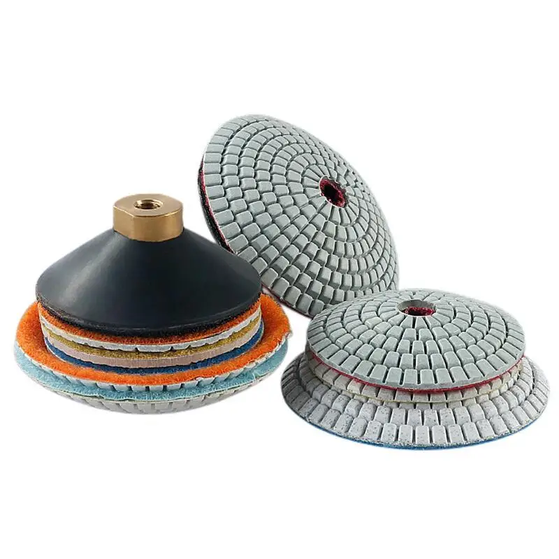 7Pcs 3 / 4 Inch Diamond Convex Polishing Pads Wet Polishing Disc For ...