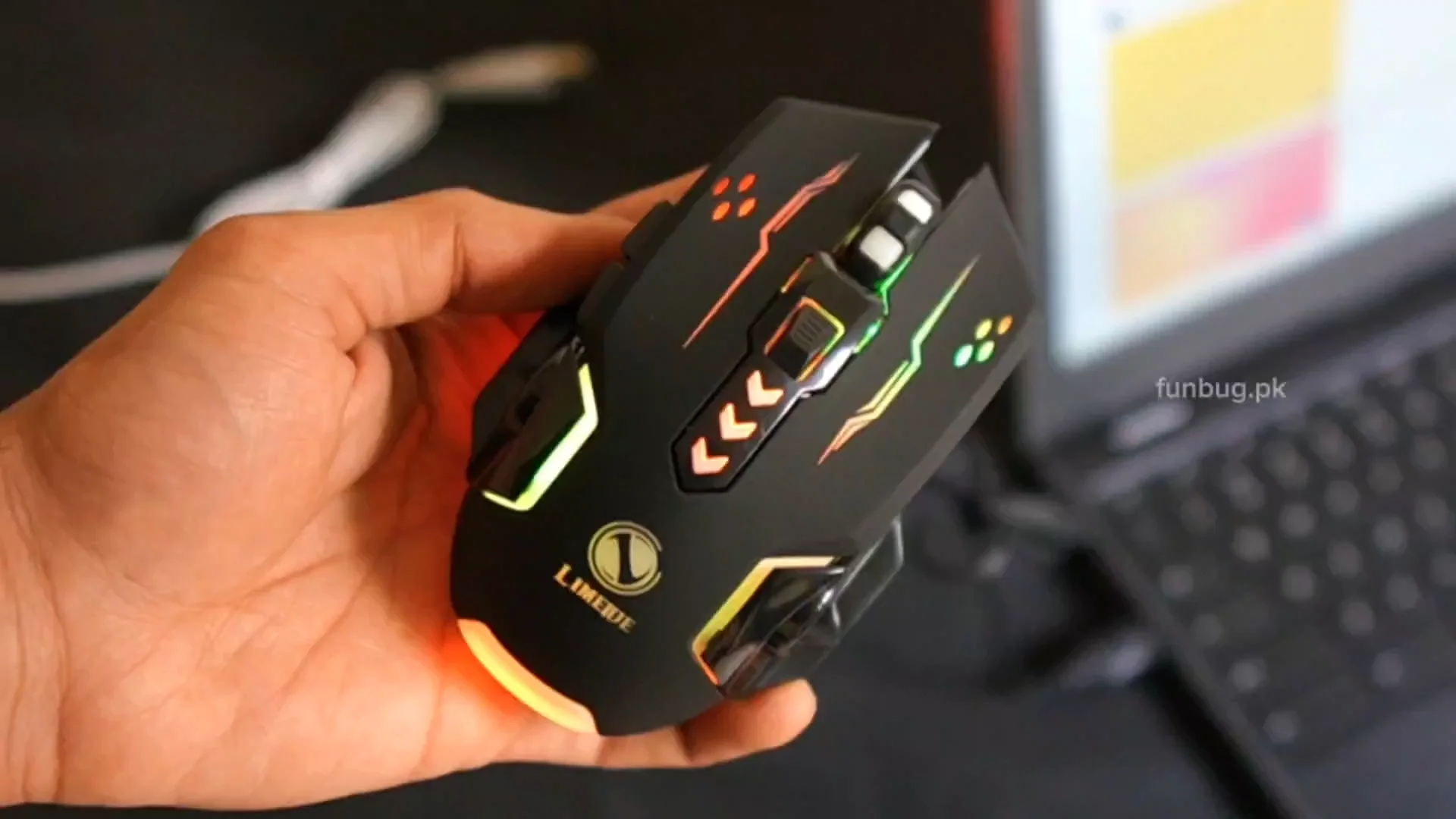 FunBug 6 Buttons Mechanical Gaming Mouse RGB with 4-Levels DPI Control ...