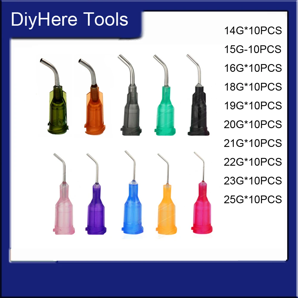 14-25G-100pcs-elbow-Dispensing-Needles-Syringe-Tip-Needle-For-Welding ...