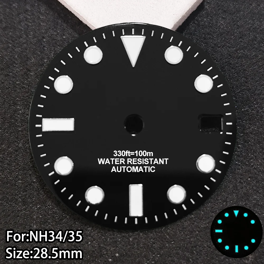 NH35 Dial NH34 SUB Dials 28.5mm Dials BGW9 Blue Luminous NH35 28.5mm ...