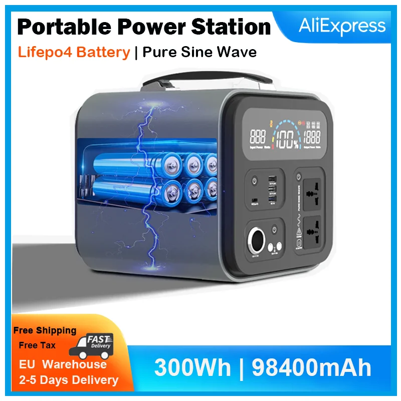 300W Portable Camping Power Stations Charge 7 Devices Simultaneously ...