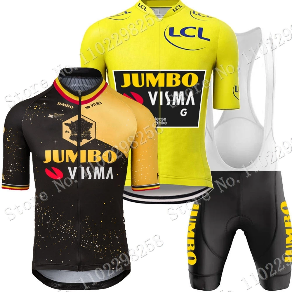 Tdf Jumbo Visma 2023 Wielertrui Team Set Heren Groen Belgium Kleding ...