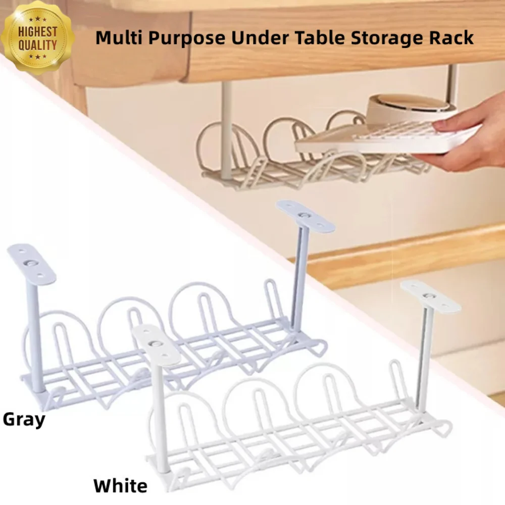 Under Table Storage Rack Home Office Desk Wire Organizers Cable ...