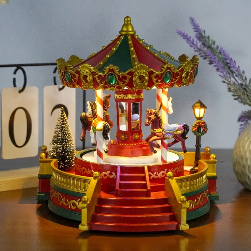 Romantic-Rotating-Carousel-Music-Box-with-LED-Lights-Perfect-Christmas ...