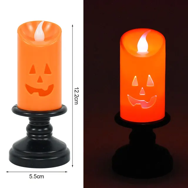 Halloween Skull Led Candle Light Skeleton Handheld Bat Candlestick ...